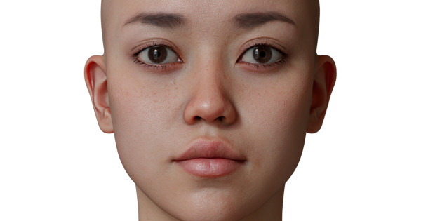HD Female 3D Head Model 57